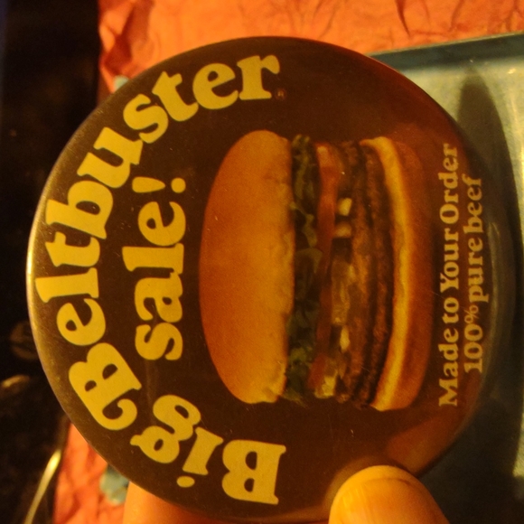Vintage | Jewelry | Rare Pinback Dq Big Belt Buster Sale Hamburger ...